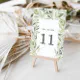 Modern watercolor olive branch foliage wedding table number | Zazzle