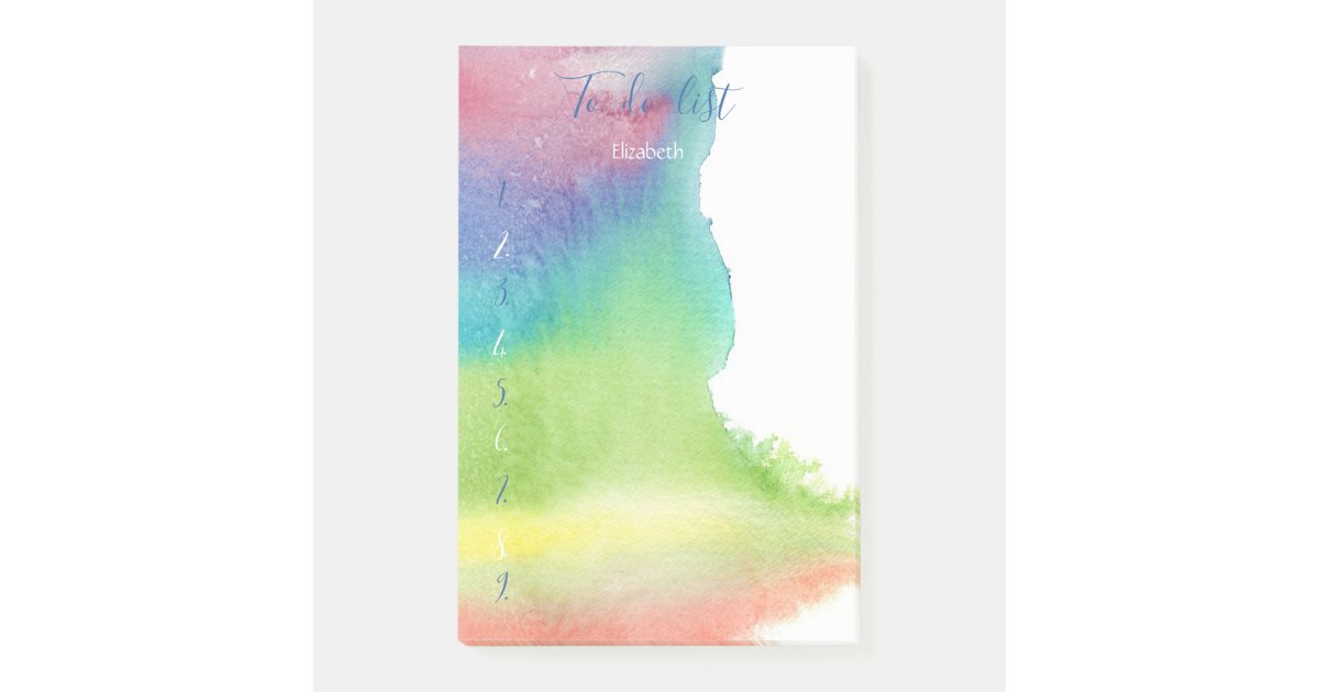 Modern Watercolor Paint Splash ,To Do List Post-it Notes | Zazzle