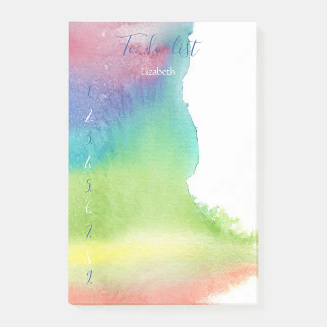 Modern Watercolor Paint Splash ,To Do List Post-it Notes | Zazzle