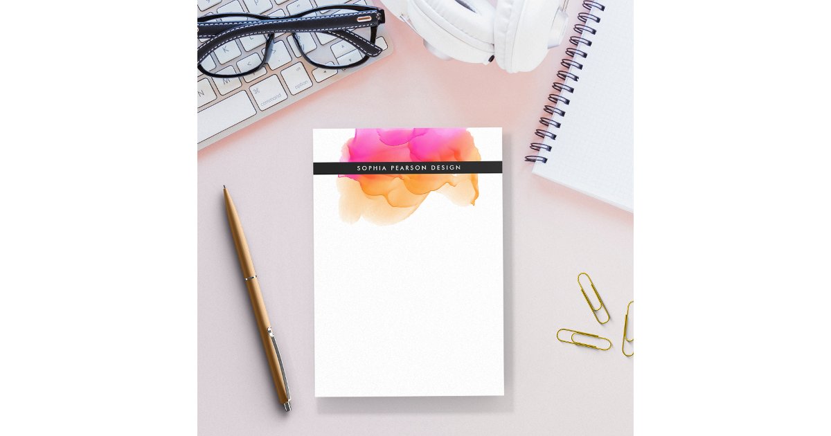 Modern Watercolor Personalized Post-it Notes | Zazzle