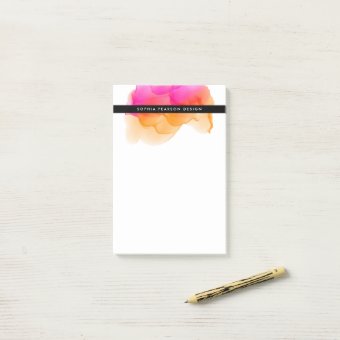 Modern Watercolor Personalized Post-it Notes | Zazzle