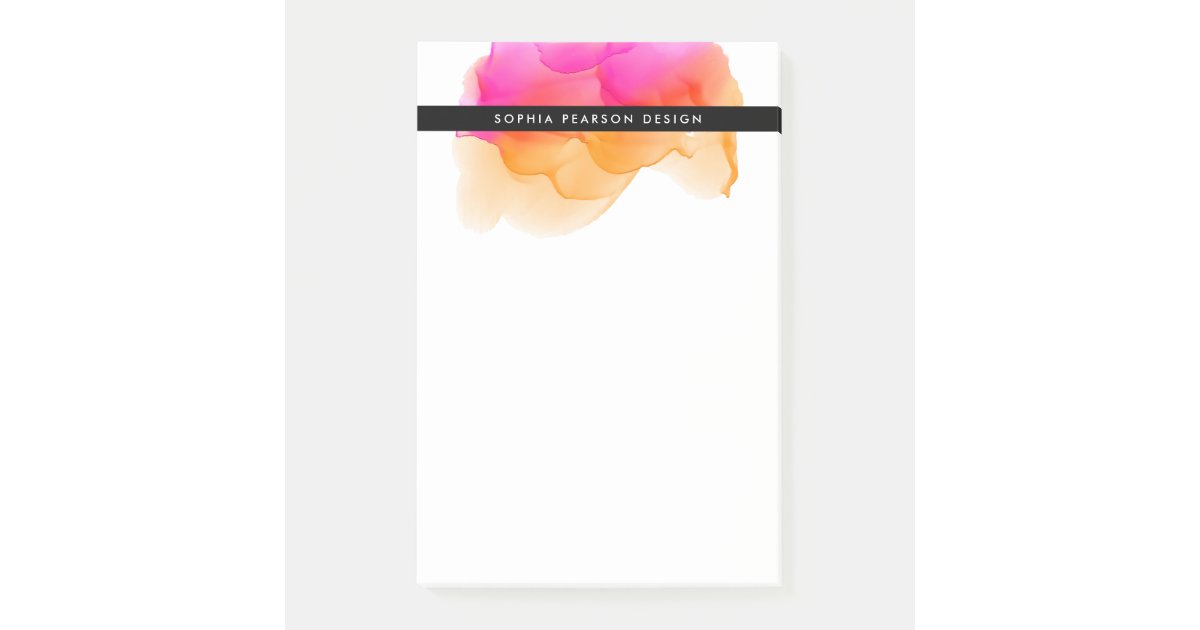 Modern Watercolor Personalized Post-it Notes | Zazzle