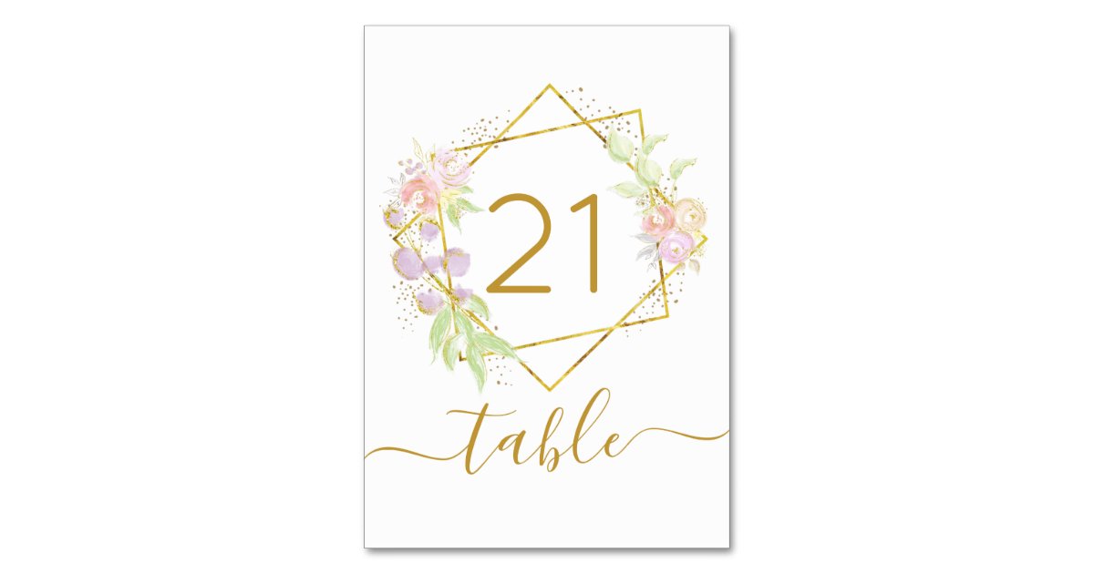 Modern Watercolor Photo Table Number | Zazzle