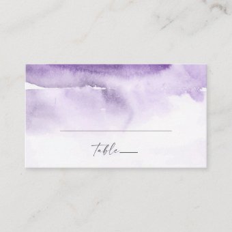 Modern Watercolor | Purple Flat Wedding Place Card | Zazzle