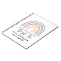 Modern watercolor rainbow teacher thank you gift notebook | Zazzle