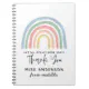 Modern watercolor rainbow teacher thank you gift notebook | Zazzle