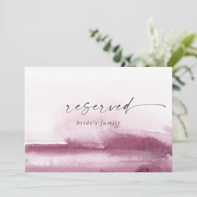 Modern Watercolor | Red Reserved Sign | Zazzle