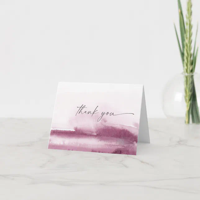 Modern Watercolor | Red Thank You Card | Zazzle