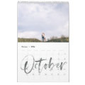 Modern watercolor script multi photo calendar | Zazzle