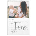 Modern watercolor script multi photo calendar | Zazzle
