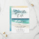 Modern Watercolor Script Ocean Beach QR code Save The Date | Zazzle