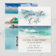 Modern Watercolor Script Ocean Beach QR code Save The Date | Zazzle