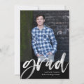 Modern Watercolor Script Photo Boy Graduation Announcement | Zazzle
