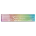 Modern Watercolor Script Rainbow - Desk Nameplate | Zazzle