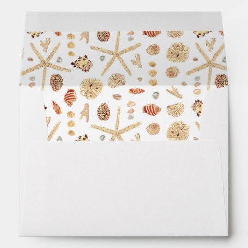 Modern Watercolor Seashells Envelope | Zazzle