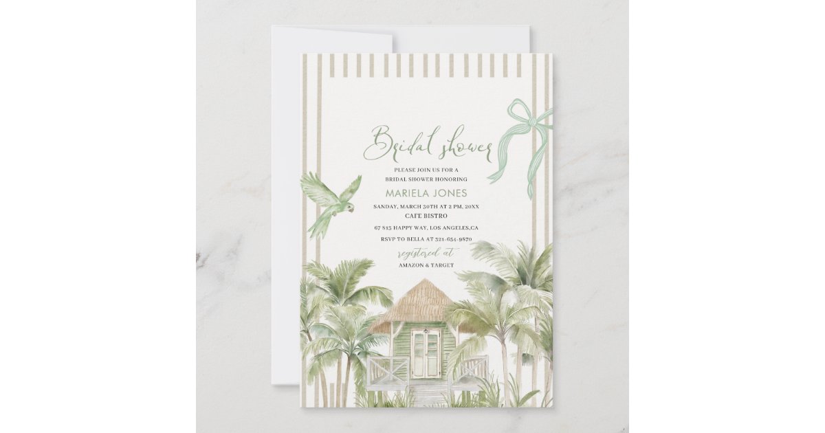 Modern Watercolor Serenity Sands Starlight Bridal Invitation | Zazzle