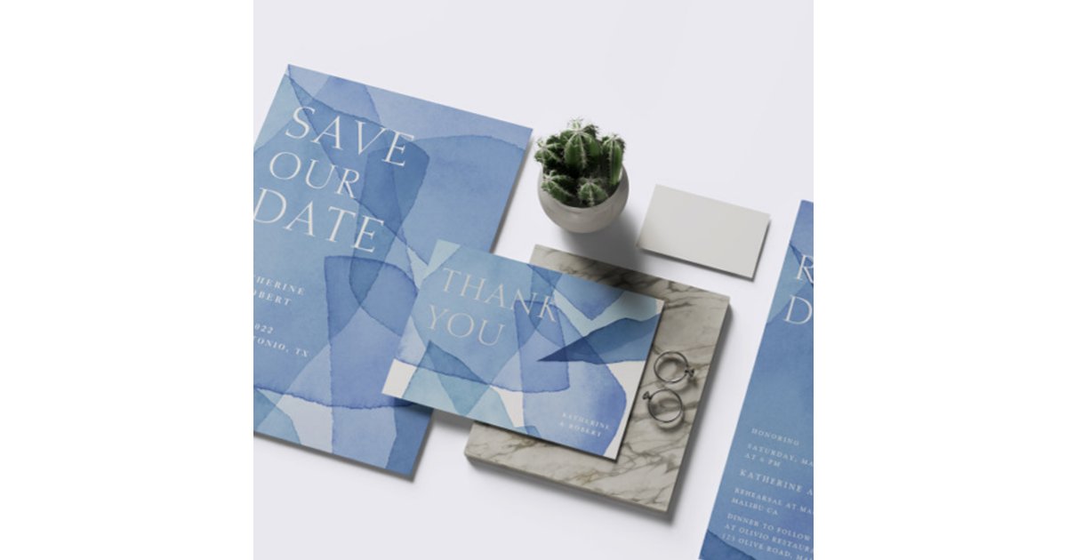 Modern Watercolor Shapes Thank You Card | Zazzle