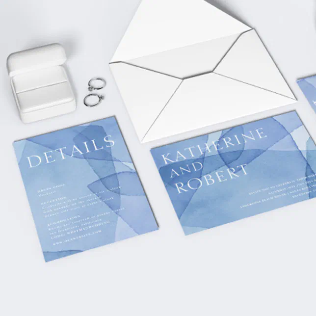 Modern Watercolor Shapes Wedding Details Enclosure Card | Zazzle
