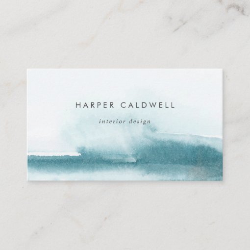 Modern Watercolor | Teal Business Card | Zazzle