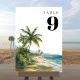 Modern Watercolor Tropical Beach Table Number | Zazzle