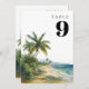 Modern Watercolor Tropical Beach Table Number | Zazzle