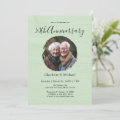 Modern Watercolor Wedding Anniversary Olive Photo Invitation | Zazzle