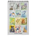 Modern Watercolor Woodland Forest Animals Nature Calendar | Zazzle