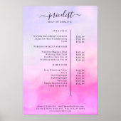 Modern Watercolour Price List Poster | Zazzle