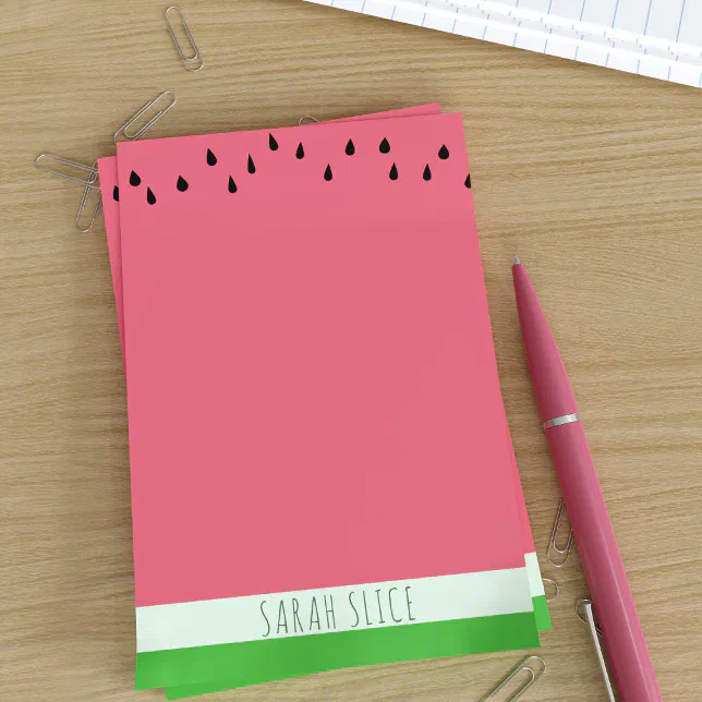 Modern Watermelon Cute Pink 4" x 6" Post it Notes | Zazzle