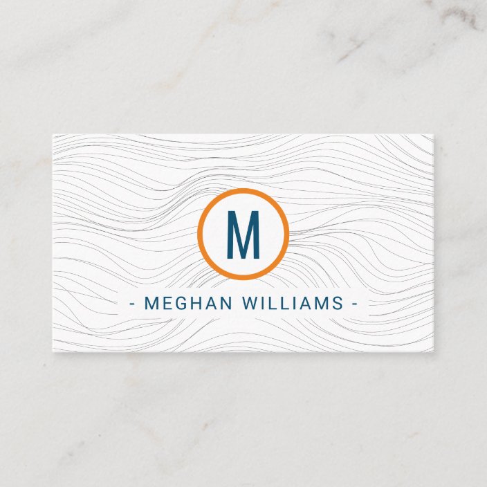 Modern wave pattern indigo blue wavy business card | Zazzle.com