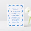 Modern Wavy Frame Wedding Letterpress Invitation | Zazzle