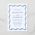 Modern Wavy Frame Wedding Letterpress Invitation | Zazzle