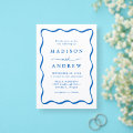 Modern Wavy Frame Wedding Letterpress Invitation | Zazzle