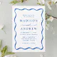Modern Wavy Frame Wedding Letterpress Invitation | Zazzle