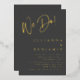 Modern We Do Elegant Script Wedding Black Gold Foil Invitation | Zazzle