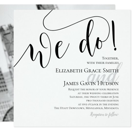 Modern We Do Photo Wedding Invitation | Zazzle.com