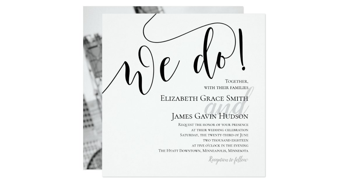 Modern We Do Photo Wedding Invitation | Zazzle.com