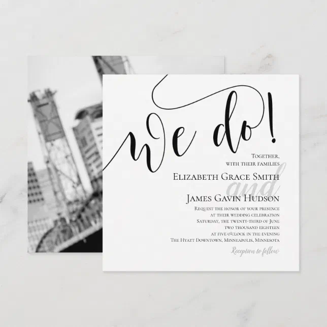 Modern We Do Photo Wedding Invitation | Zazzle