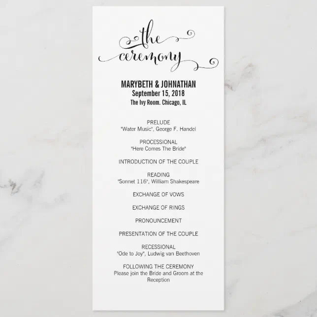 Modern We Do Script Wedding Program | Zazzle