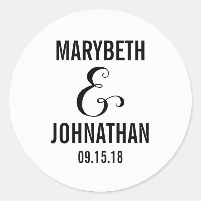 Modern We Do Script Wedding Sticker | Zazzle