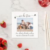 Modern We Do Too Custom Dog Photo Pet Wedding Napkins | Zazzle