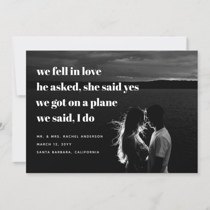 Modern We Eloped Announcement | Elopement | Zazzle.com