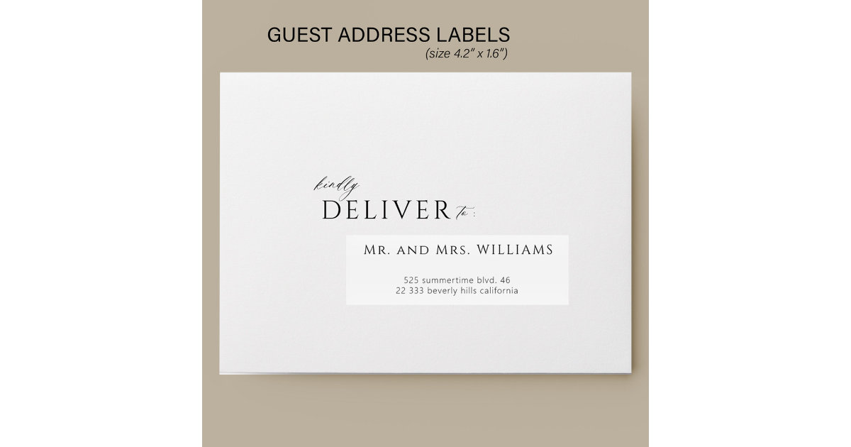 Modern wedding 24 guests custom address labels | Zazzle