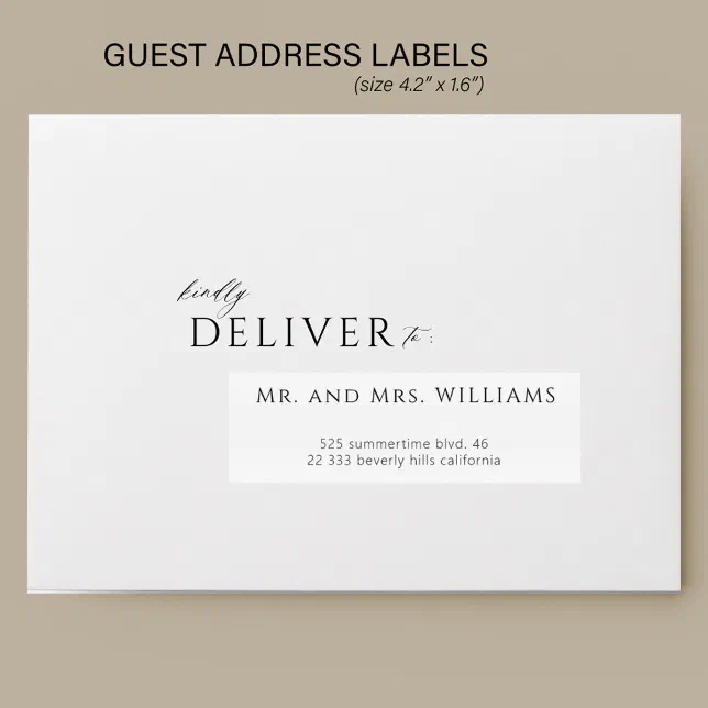 Modern wedding 24 guests custom address labels | Zazzle