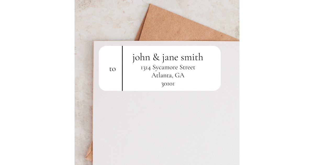 Modern Wedding Address White Personalized Mailing Label | Zazzle