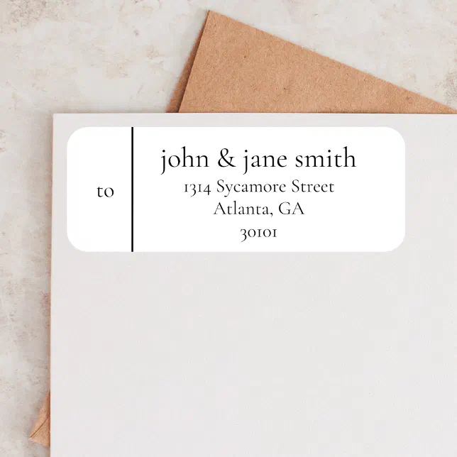 Modern Wedding Address White Personalized Mailing Label | Zazzle