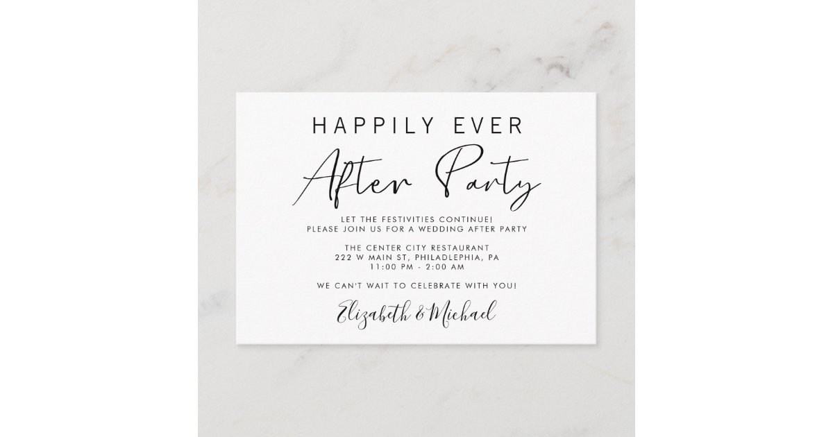 Modern Wedding After Party Enclosure Card | Zazzle