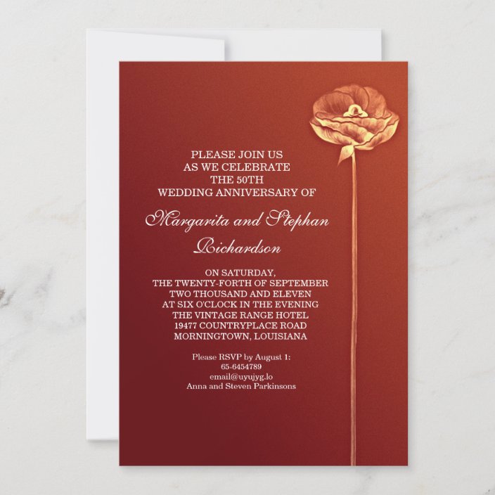 modern wedding anniversary invitation | Zazzle.com