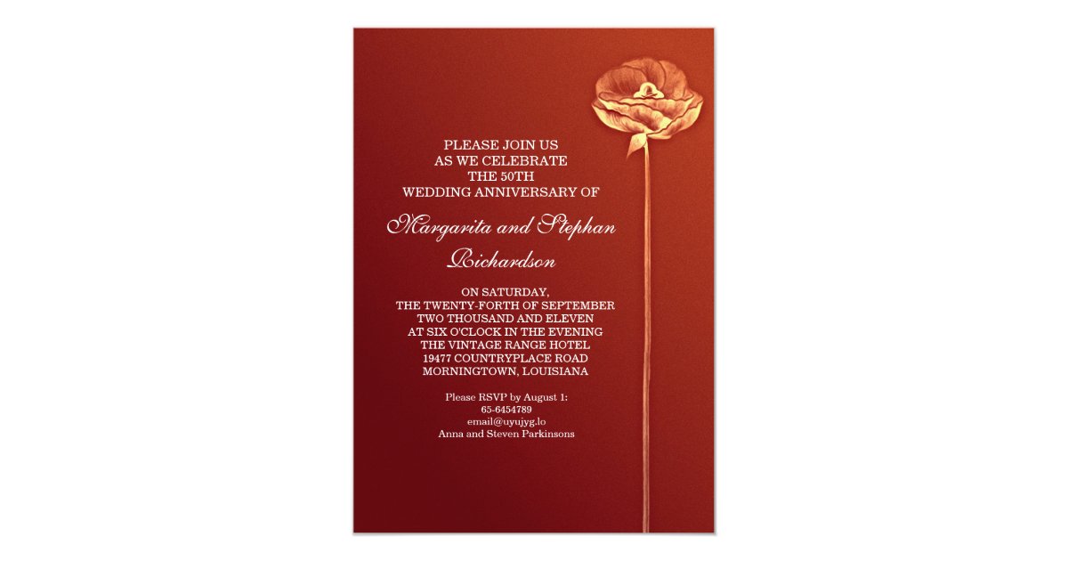 modern wedding anniversary invitation | Zazzle.com