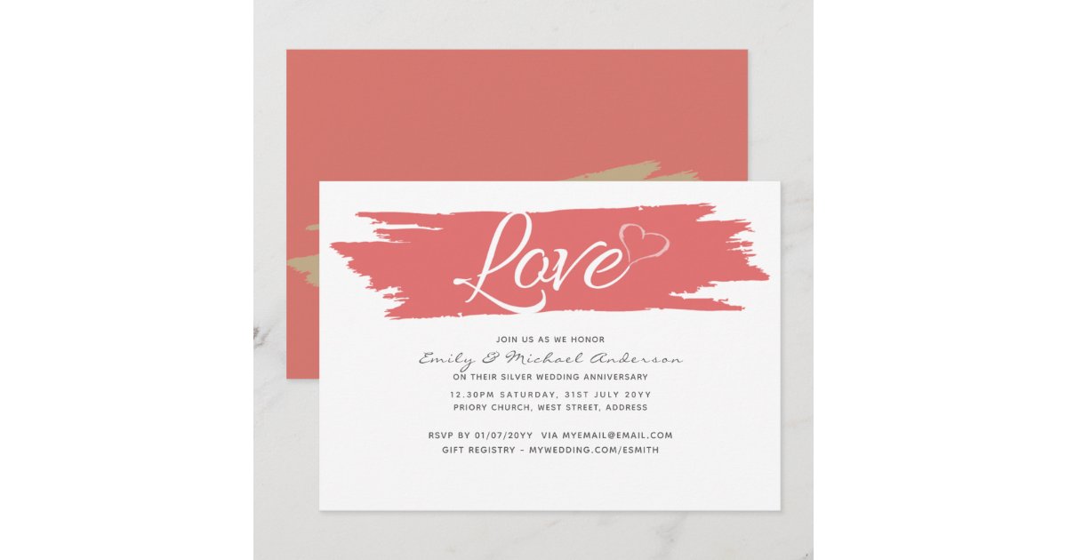 Modern Wedding Anniversary Invites - ANY MILESTONE | Zazzle